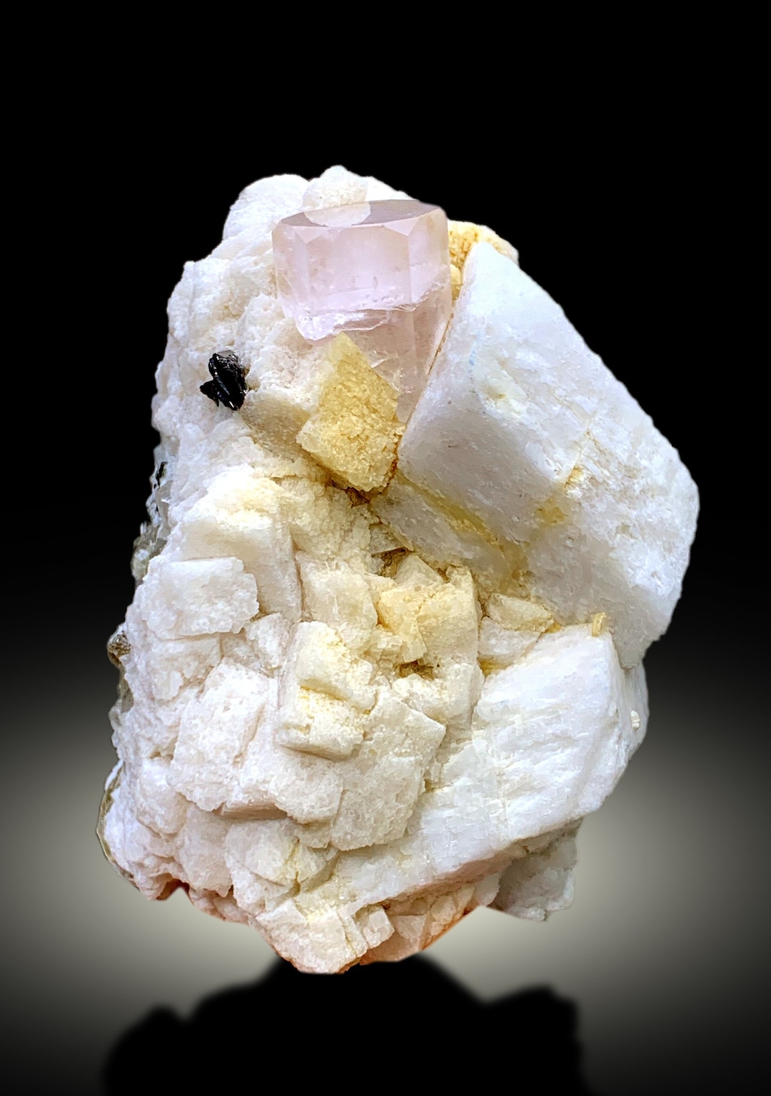 Natural Pink Color Morganite Crystal With Rare Tantalite and Feldspar ...