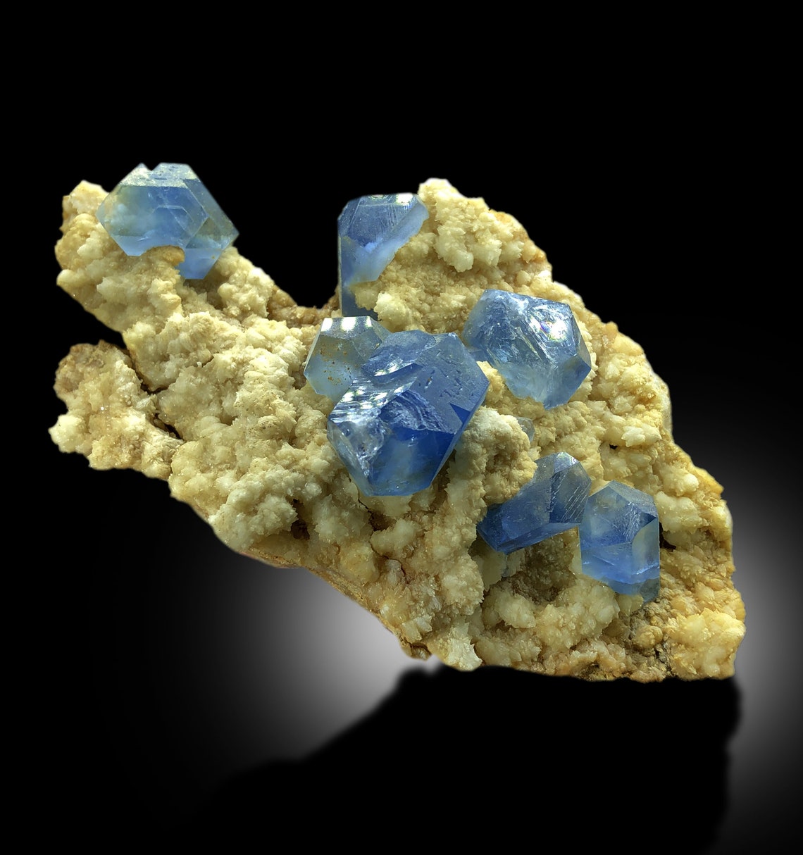 Terminated Blue Celestine Crystals Cluster With Calcite - Etsy