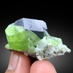 Lush Green Peridot With Magnetite, Peridot Crystals, Raw Mineral ...