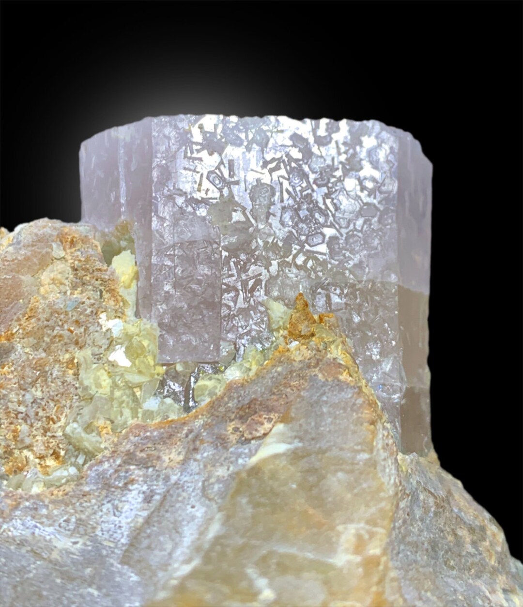 Morganite Crystal With Unique Patterns, Morganite Crystal on Matrix ...