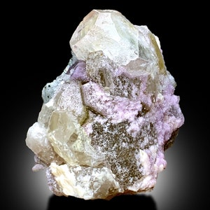 Morganite Specimen, Natural Morganite Crystal With Purple Apatite and ...