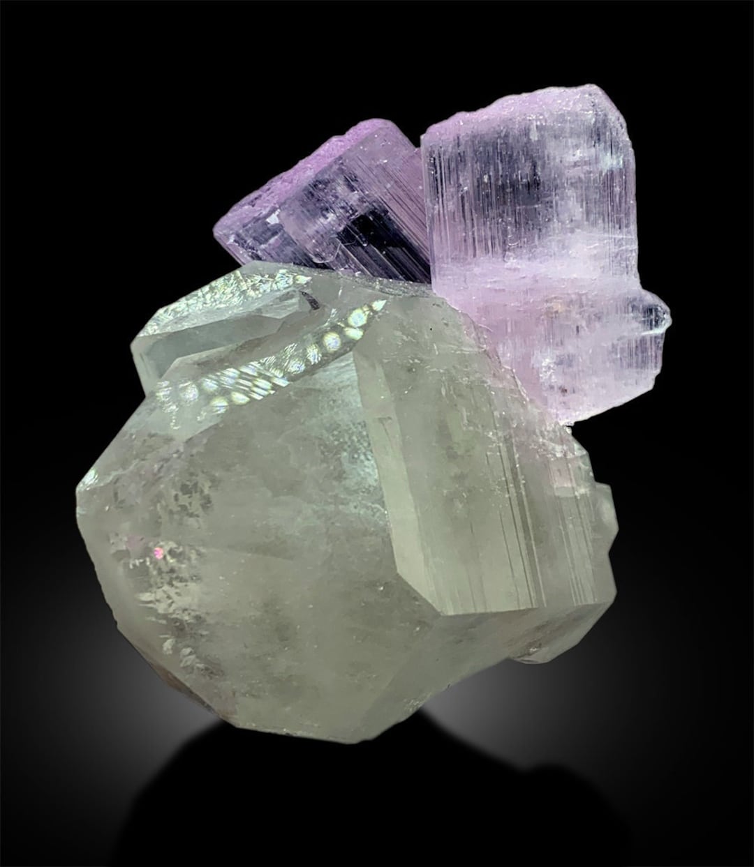 Pink Kunzite Specimen, Kunzite Crystal on Quartz, Natural Kunzite ...