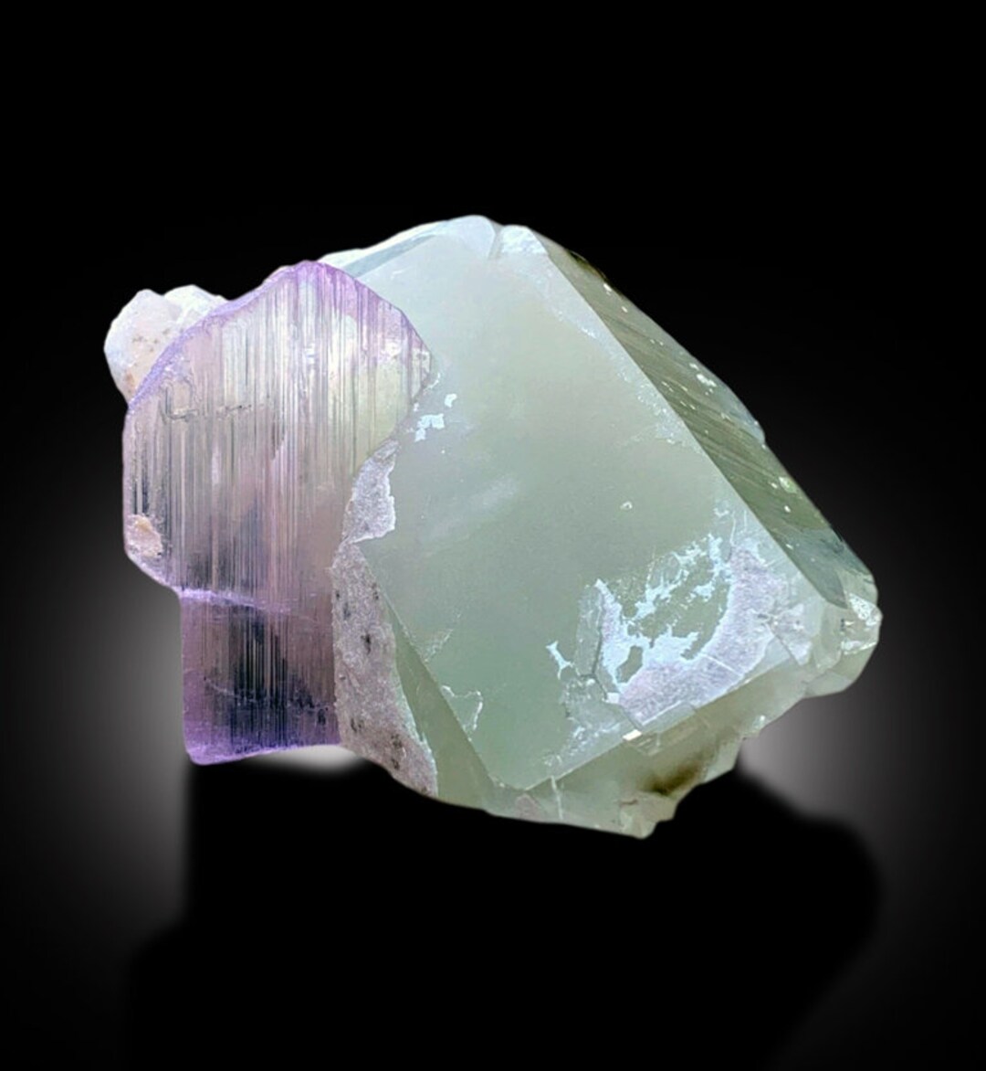 Pink Kunzite Specimen, Kunzite Crystal on Quartz, Natural Kunzite ...