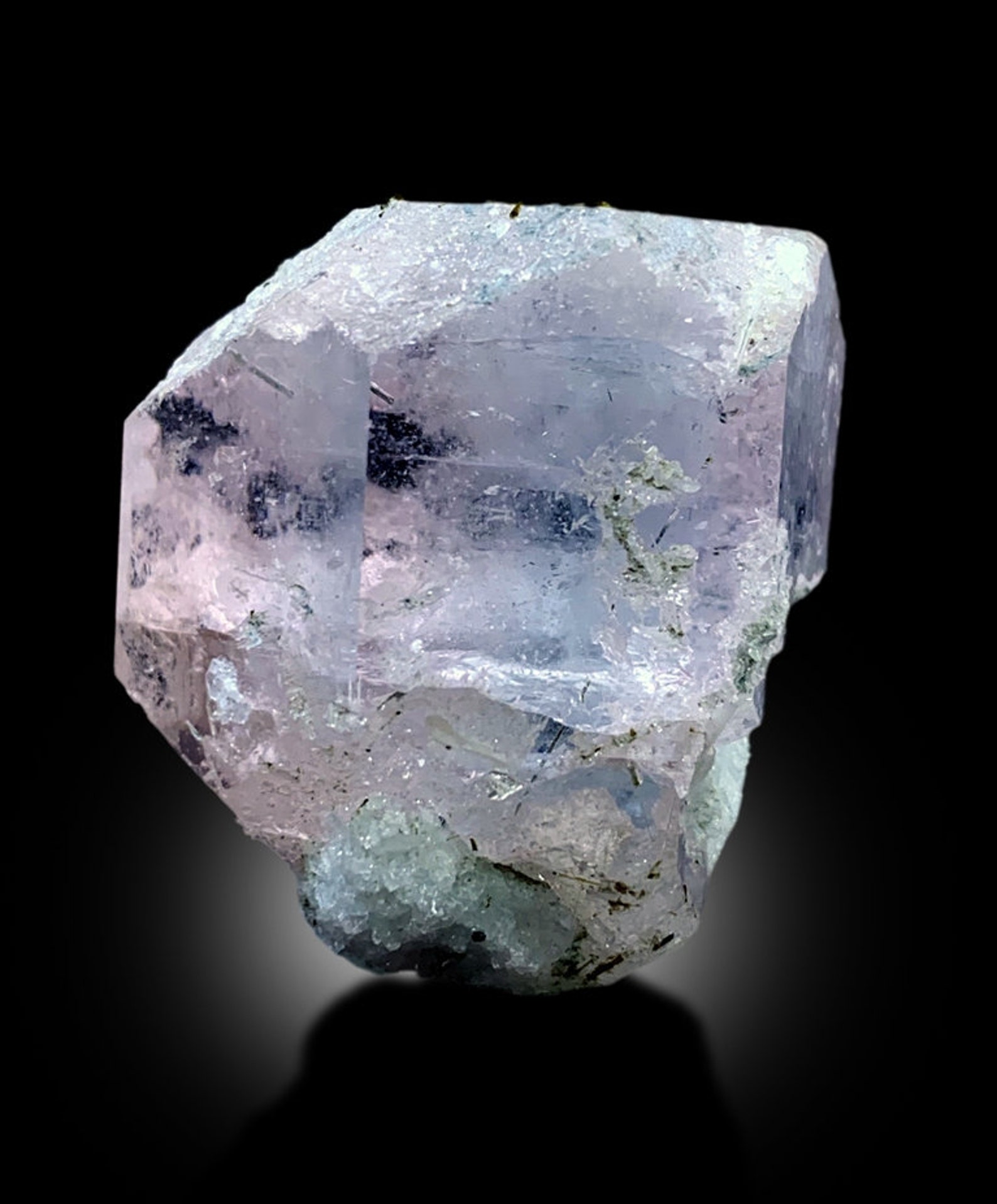 Aquamorganite Crystal, Green Tourmalines, Morganite Var Aquamarine ...