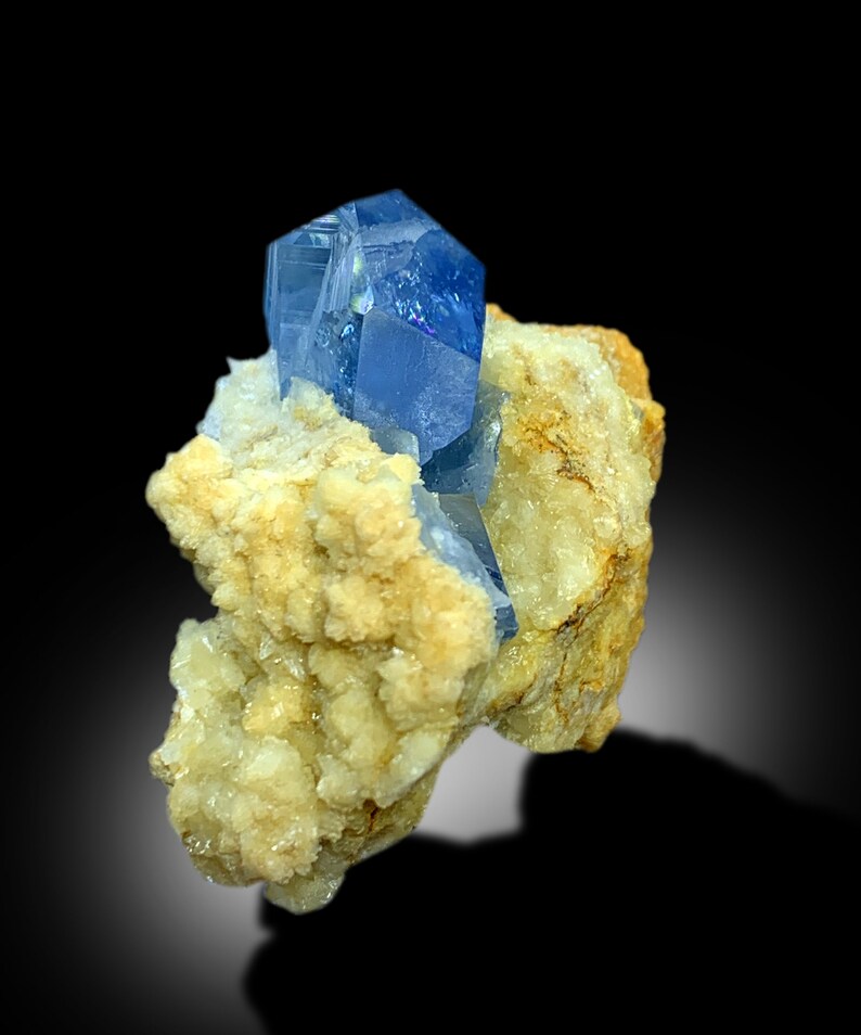 Terminated Blue Celestine With Calcite Mineral Specimen From - Etsy
