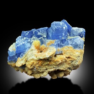 Natural Blue Color Celetine Crystals Cluster, Celestine With Yellow ...