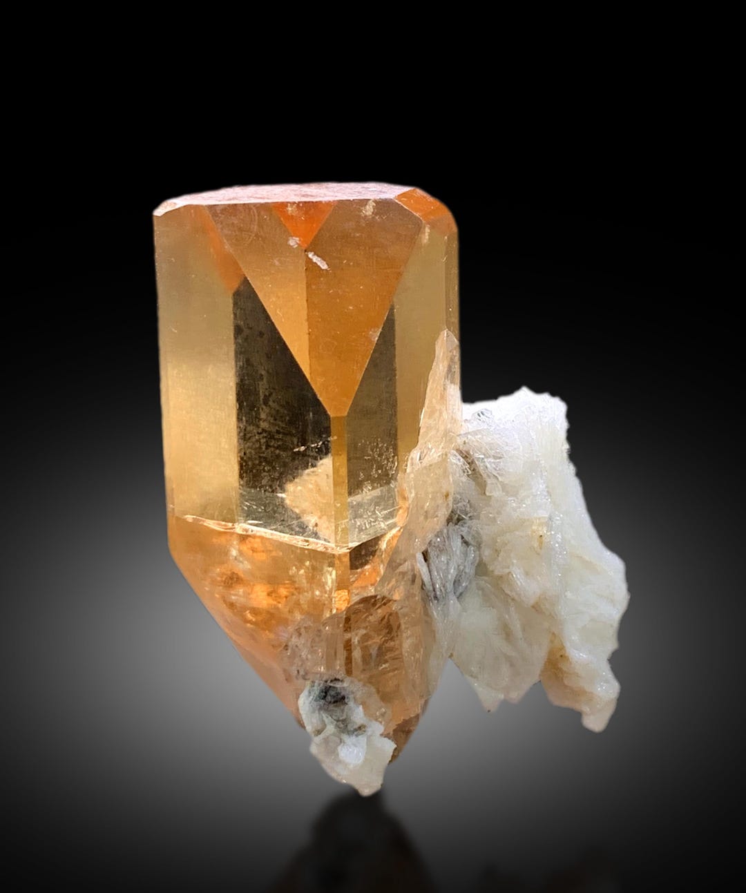 Transparent Rich Golden Color Topaz With Albite, Topaz Crystal, Fine ...