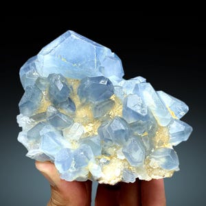 Natural Blue Color Celestine Cluster, Celestine Bunch, Fine Mineral ...