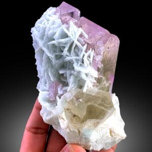 Kunzite Specimen With Quartz and Clevlandite Albite, Bicolor Kunzite ...