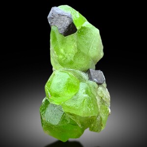 Lush Green Peridot With Magnetite, Peridot Crystals, Raw Mineral ...