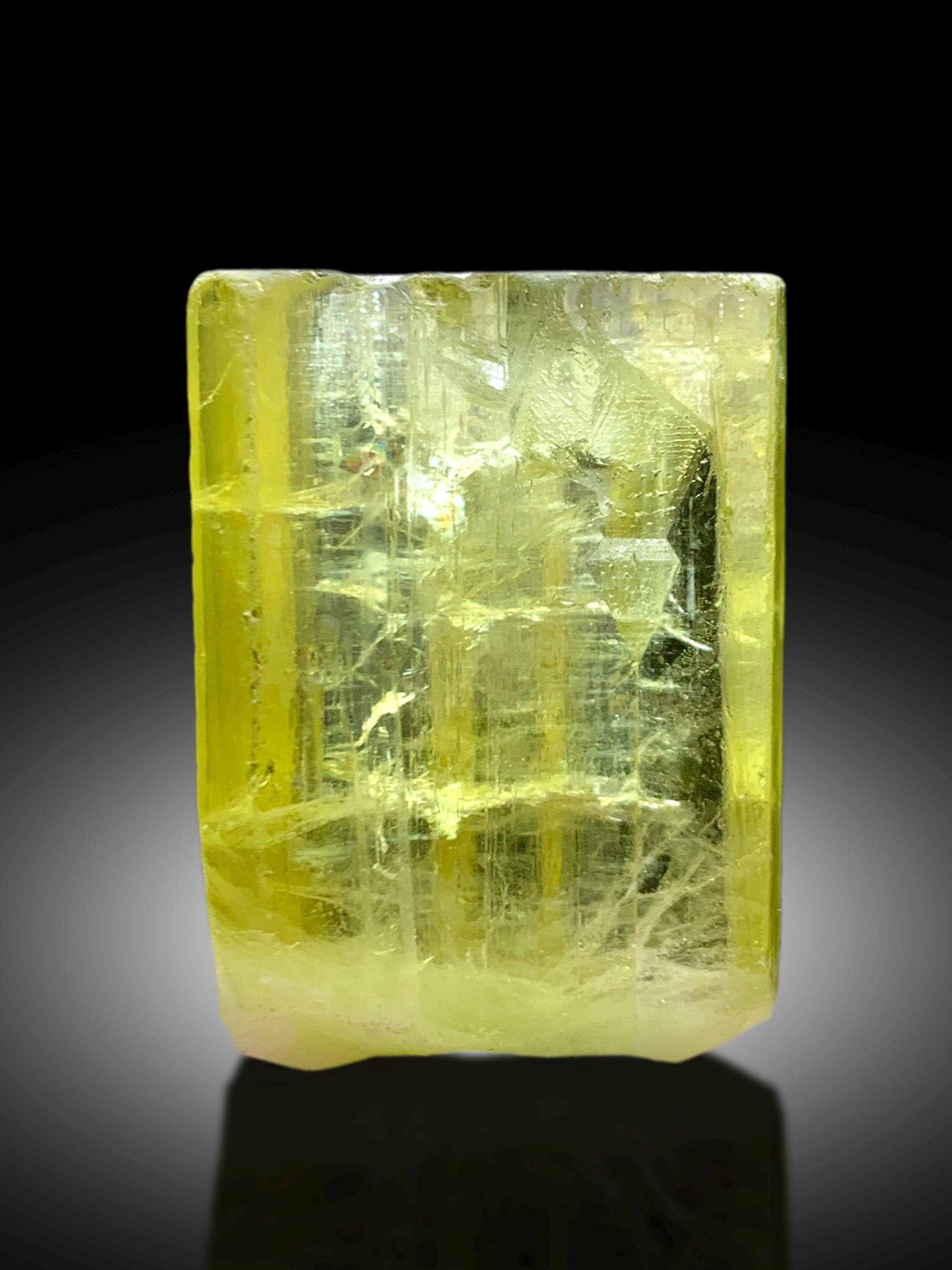 Transparent Yellow Heliodor Beryl Crystal, Raw Mineral Specimen ...