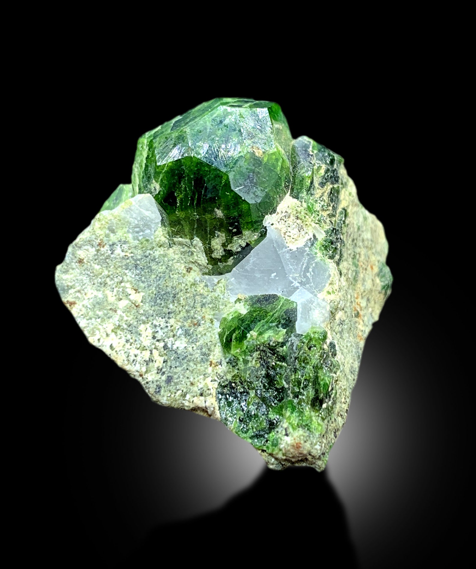Demantoid Garnet, Green Garnet, Garnet With Calcite, Garnet Specimen ...