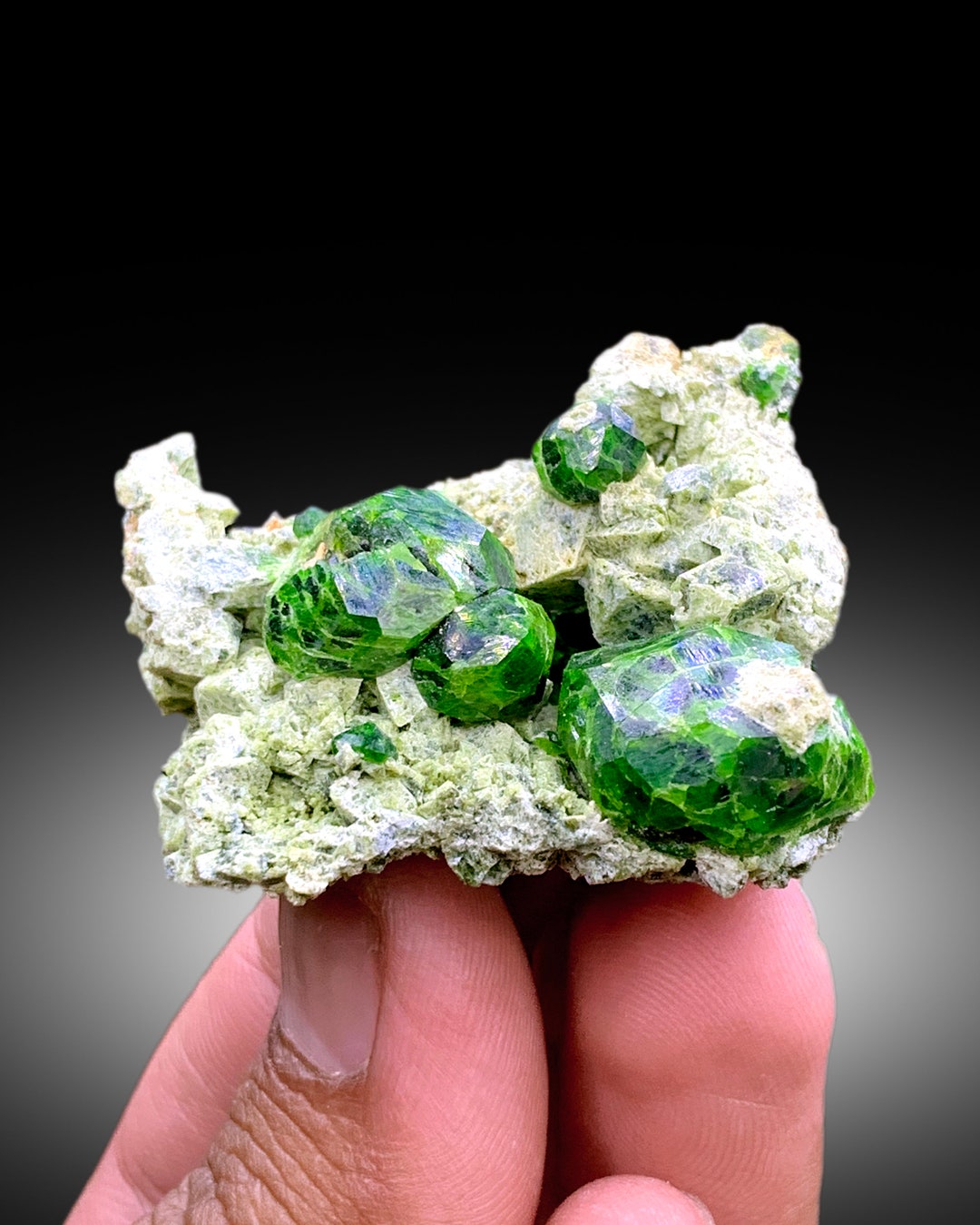 Lush Green Demantoid Garnet Crystals on Matrix, Garnet Stone, Raw ...