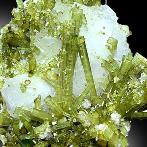 Green Tourmaline Crystals Cluster With Pollucite Mineral Specimen From ...
