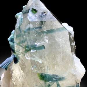 Indicolite Blue Color Tourmaline Crystals Inside Smoky Quartz ...