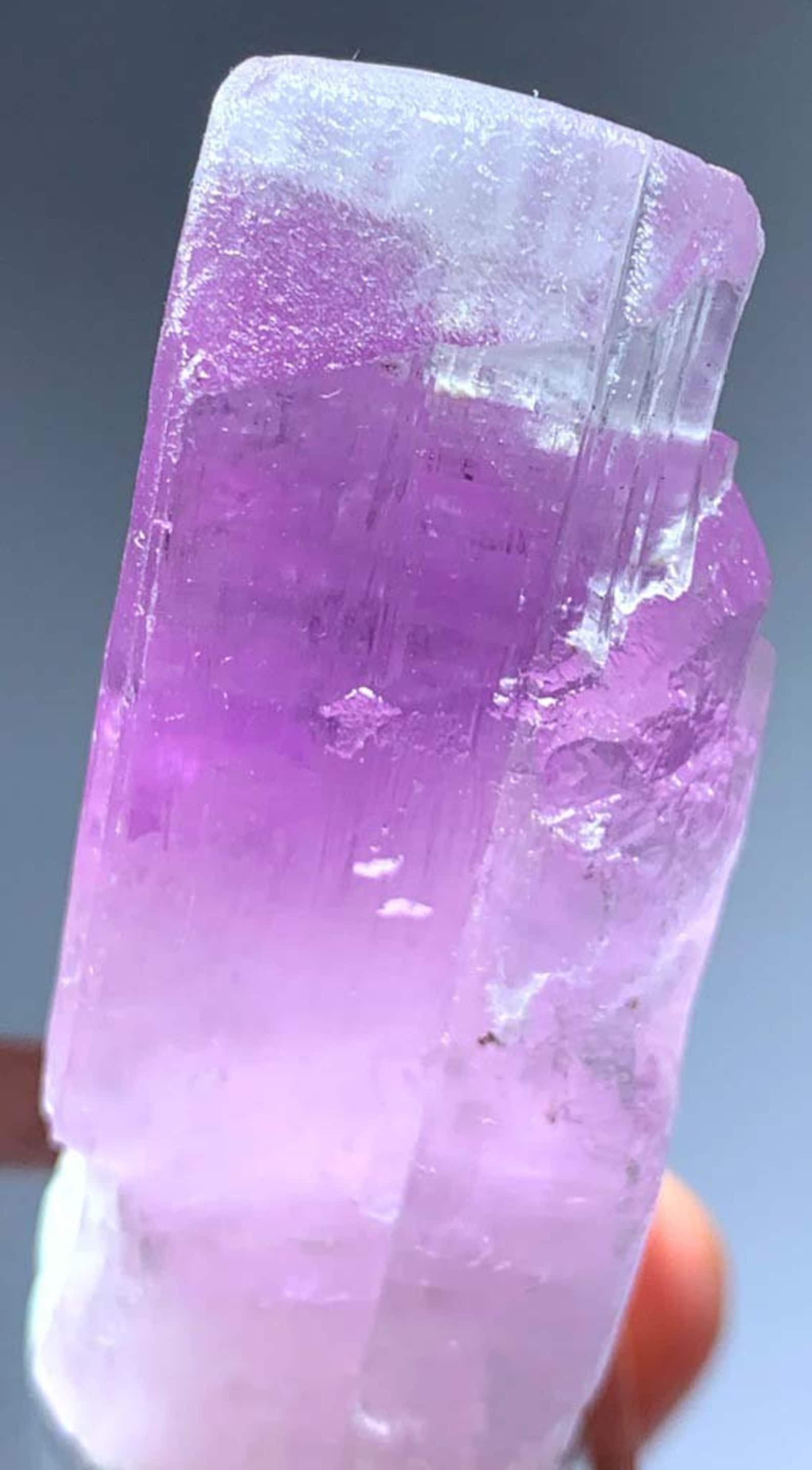 Natural Kunzite Crystal Bicolor Kunzite Natural Stone From | Etsy