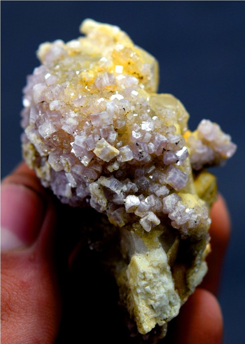 Purple Apatite Crystals With Quartz and Feldspar, Afghanistan (72 Gram ...