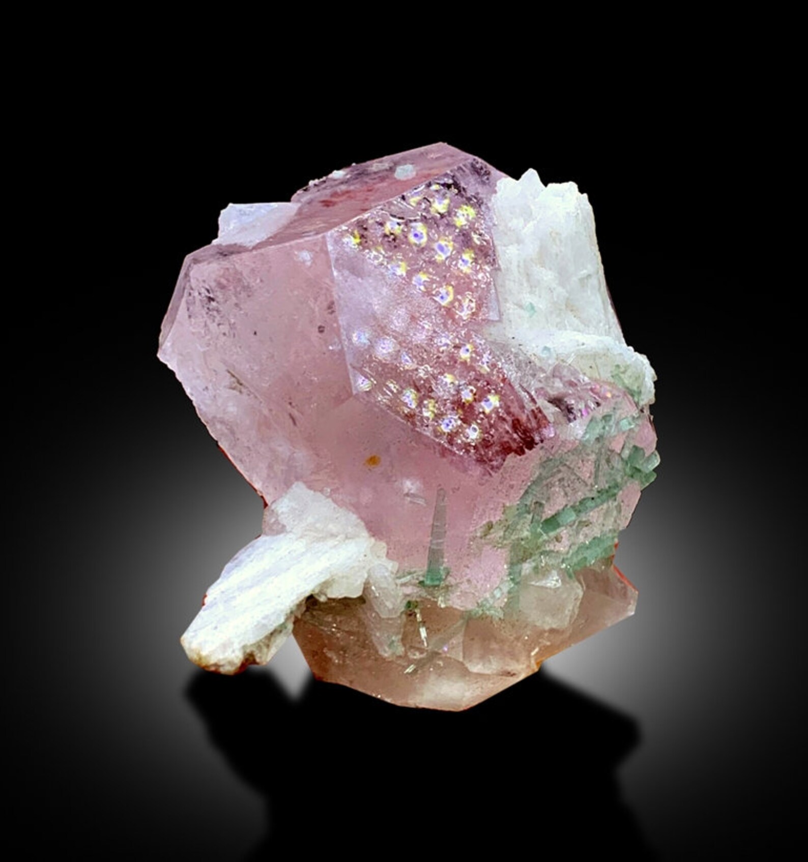 Pink Morganite With Green Tourmalines and Albite Morganite - Etsy