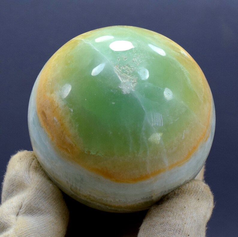 Carribean Calcite Sphere Ball Blue Calcite Pistachio | Etsy