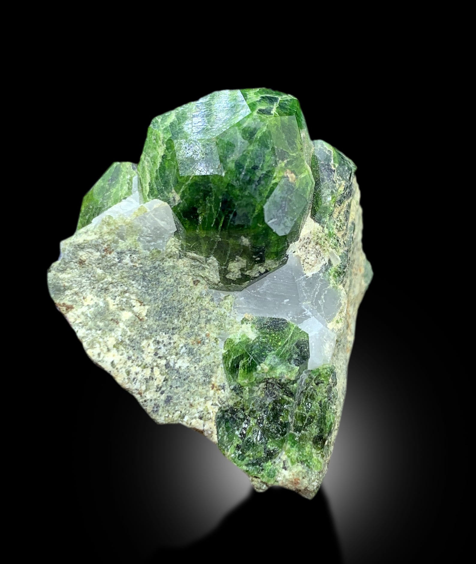 Demantoid Garnet, Green Garnet, Garnet With Calcite, Garnet Specimen ...