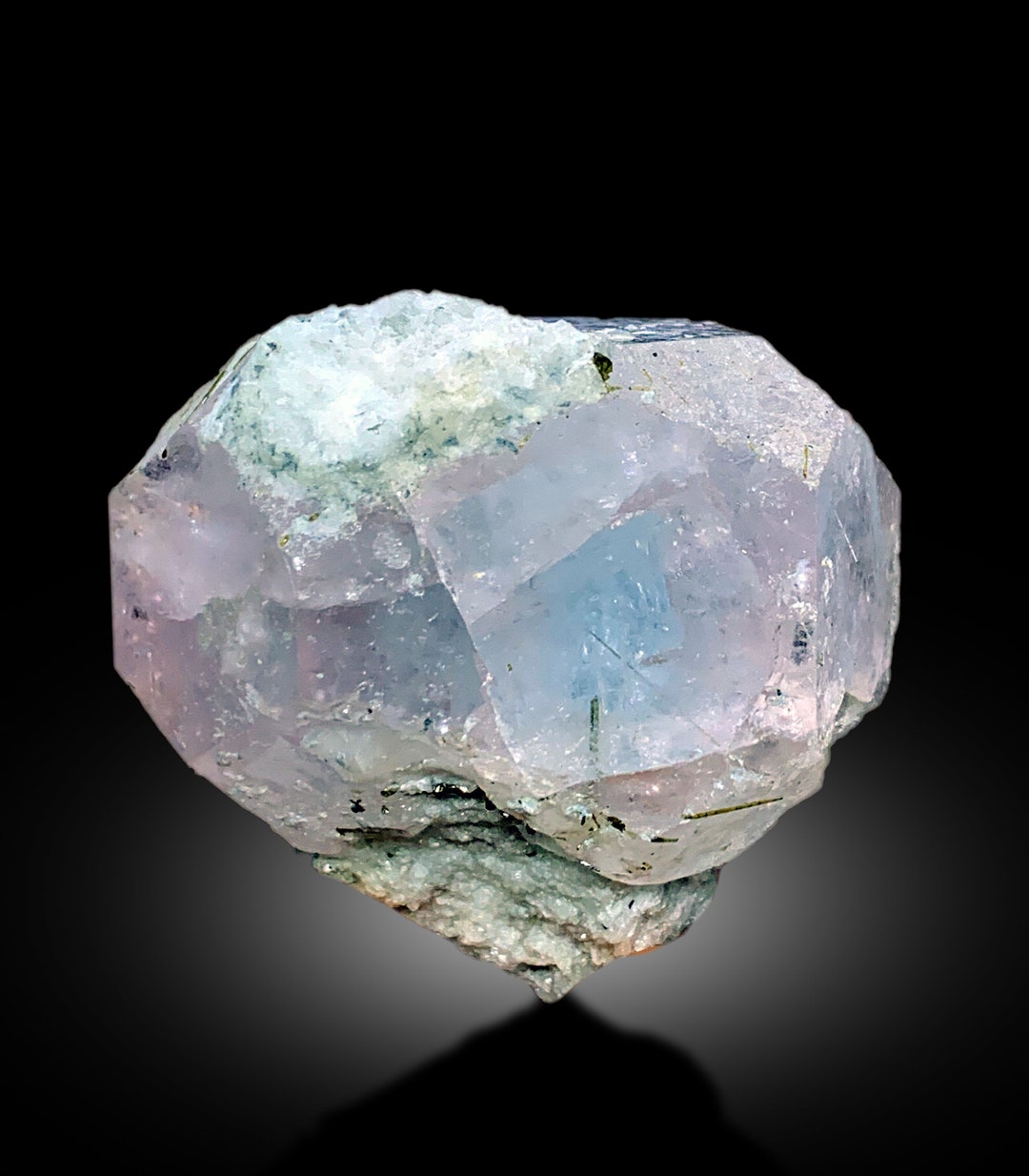 Aquamorganite Crystal, Green Tourmalines, Morganite Var Aquamarine ...