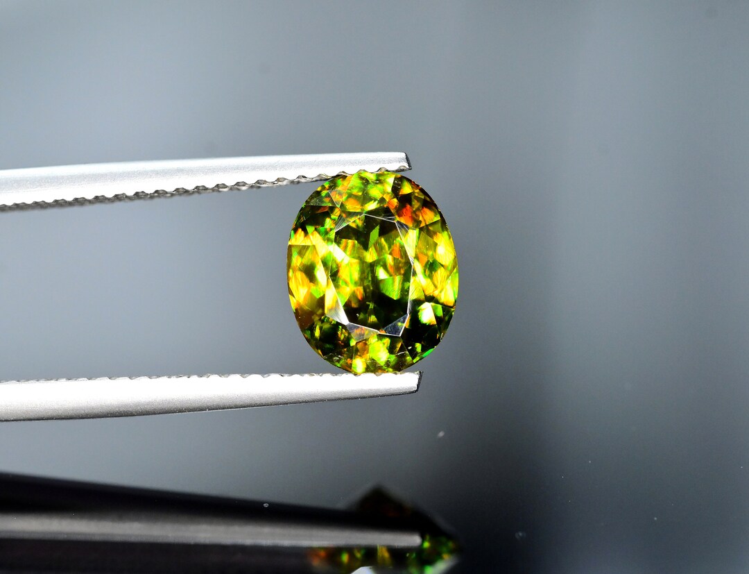 Oval Cut Sphene Gemstone: 2.05 CT Fire Titanite Stone - Etsy