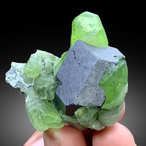 Lush Green Peridot With Magnetite, Peridot Crystals, Raw Mineral ...