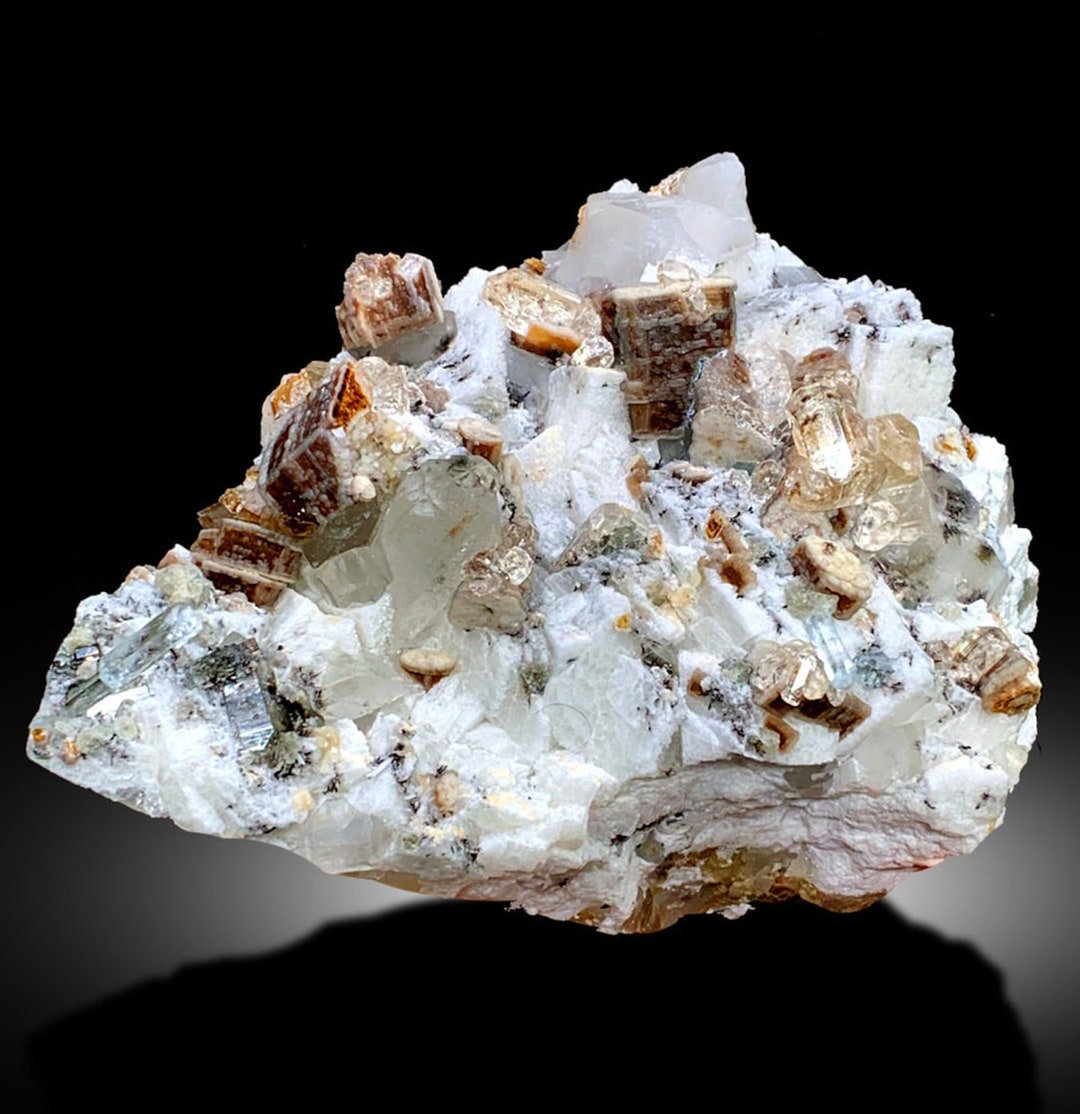 Natural Topaz Specimen, Topaz With Aquamarine and Quartz Crystal, Topaz ...