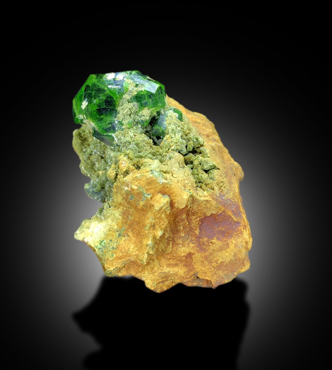 Lush Green Demantoid on Matrix, Garnet Crystals, Garnet Stone, Raw ...