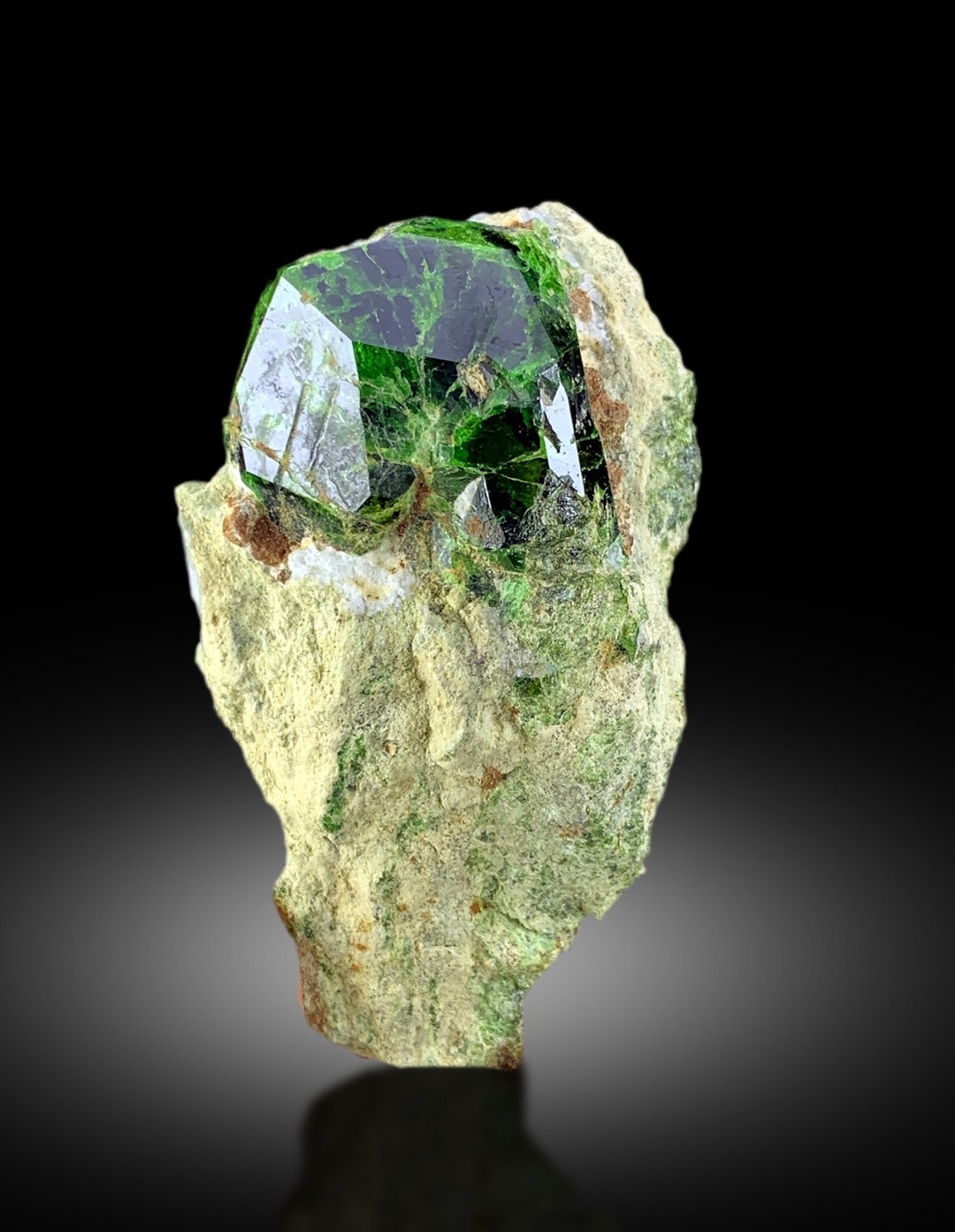 Lush Green Demantoid Garnet on Matrix, Raw Mineral, Garnet Crystals ...