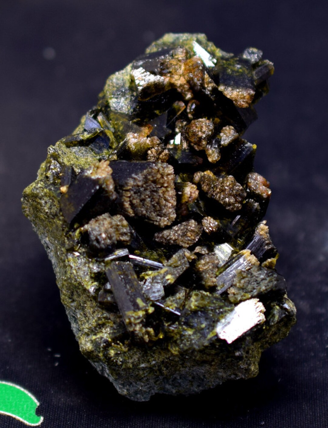 Orange Head Green Epidote Crystals, Pakistan Mineral Specimen (186 Gram ...
