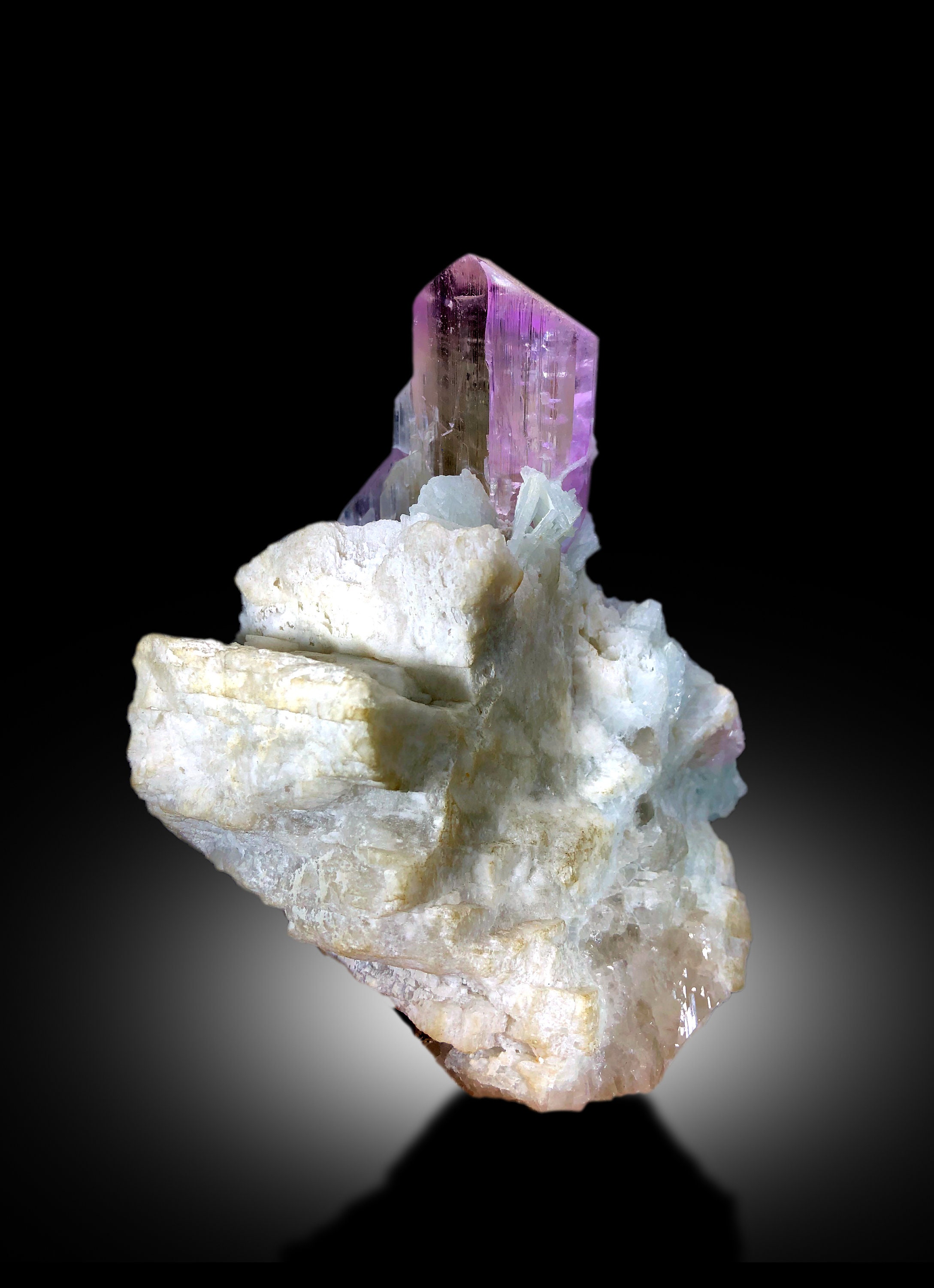 V Shape Terminated Pink Color Kunzite With Cleavelandite Albite and ...