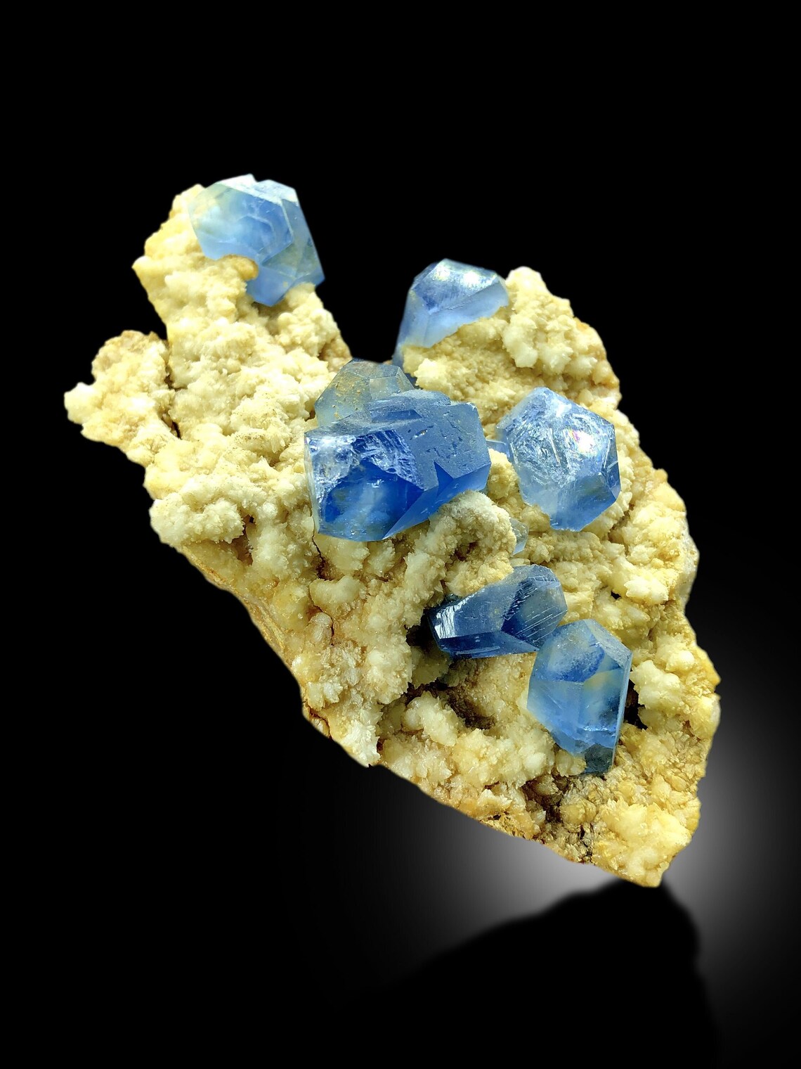 Terminated Blue Celestine Crystals Cluster With Calcite - Etsy