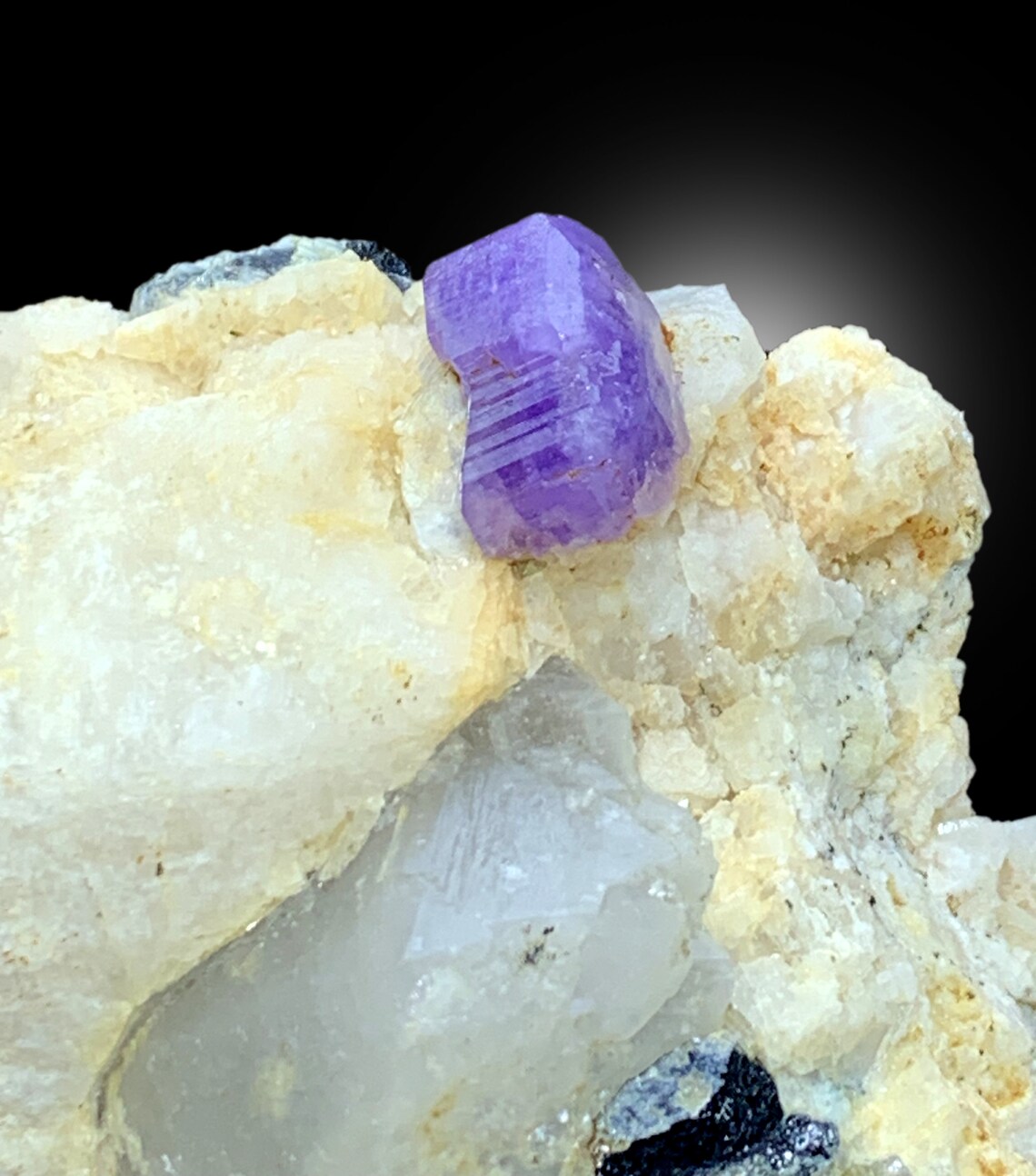 Purple Apatite With Quartz, Schorl and Feldspar Mineral Specimen From ...