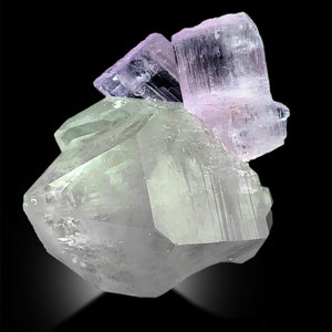 Pink Kunzite Specimen, Kunzite Crystal on Quartz, Natural Kunzite ...