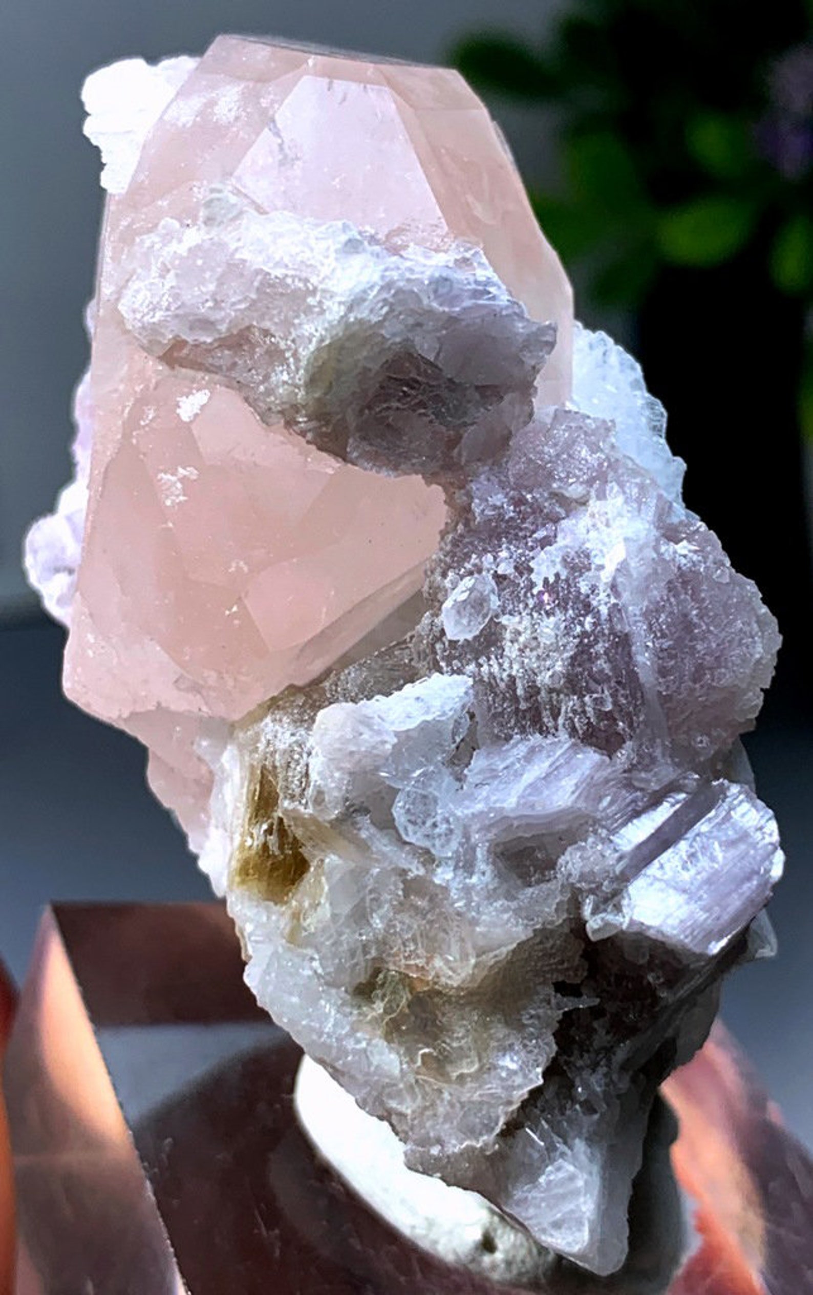 Morganite Specimen , Natural Morganite Crystal With Lepidloite From ...