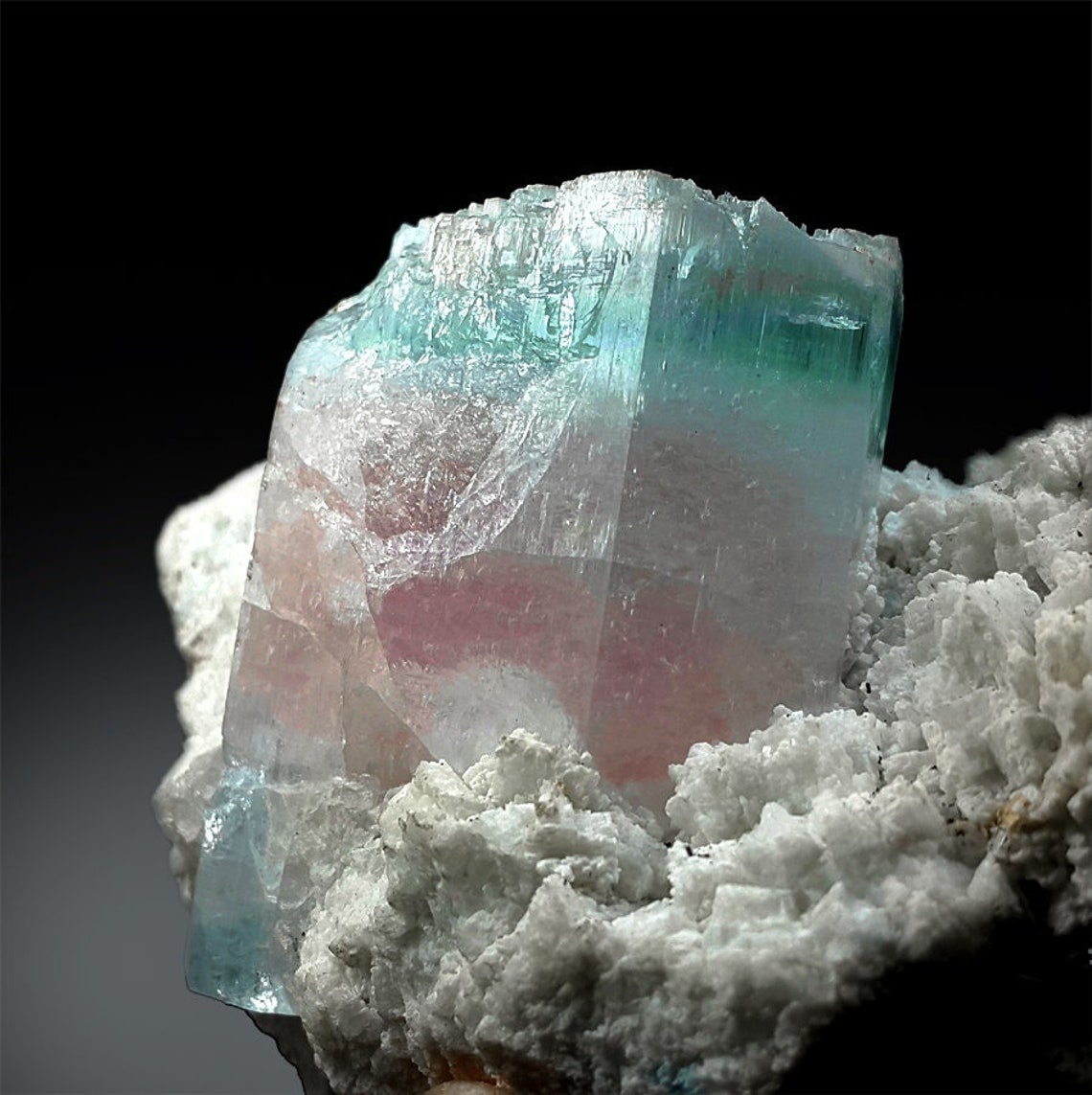 Aquamorganite Bicolor Beryl Crystals Natural Morganite - Etsy