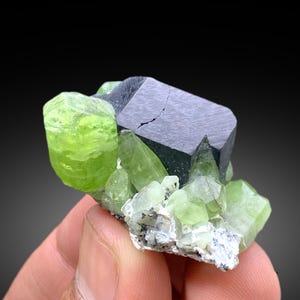 Lush Green Peridot With Magnetite, Peridot Crystals, Raw Mineral ...