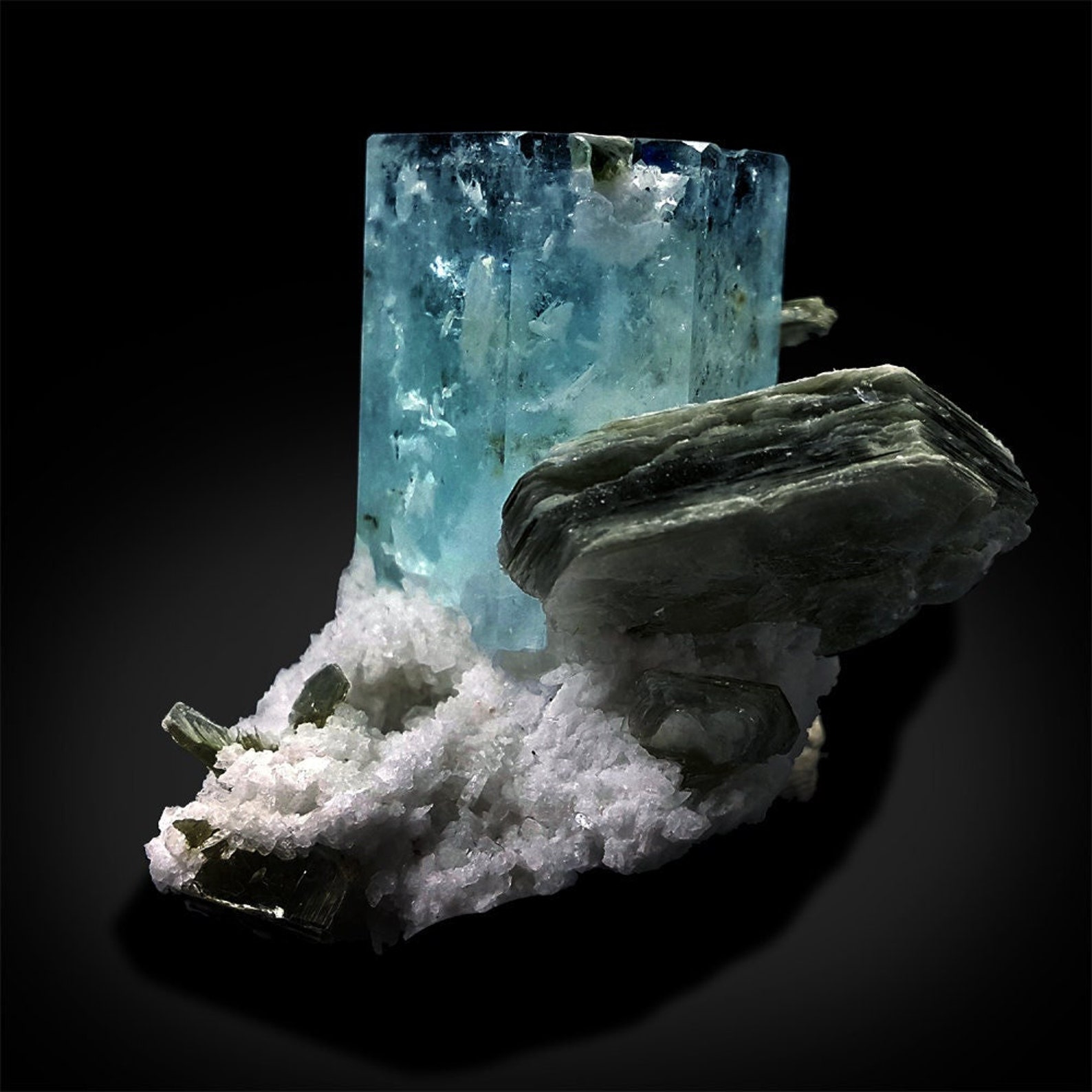 Aquamarine Specimen Natural Aquamarine Crystal With Mica on - Etsy