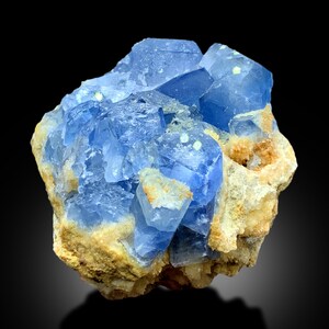 Natural Blue Color Celetine Crystals Cluster, Celestine With Yellow ...