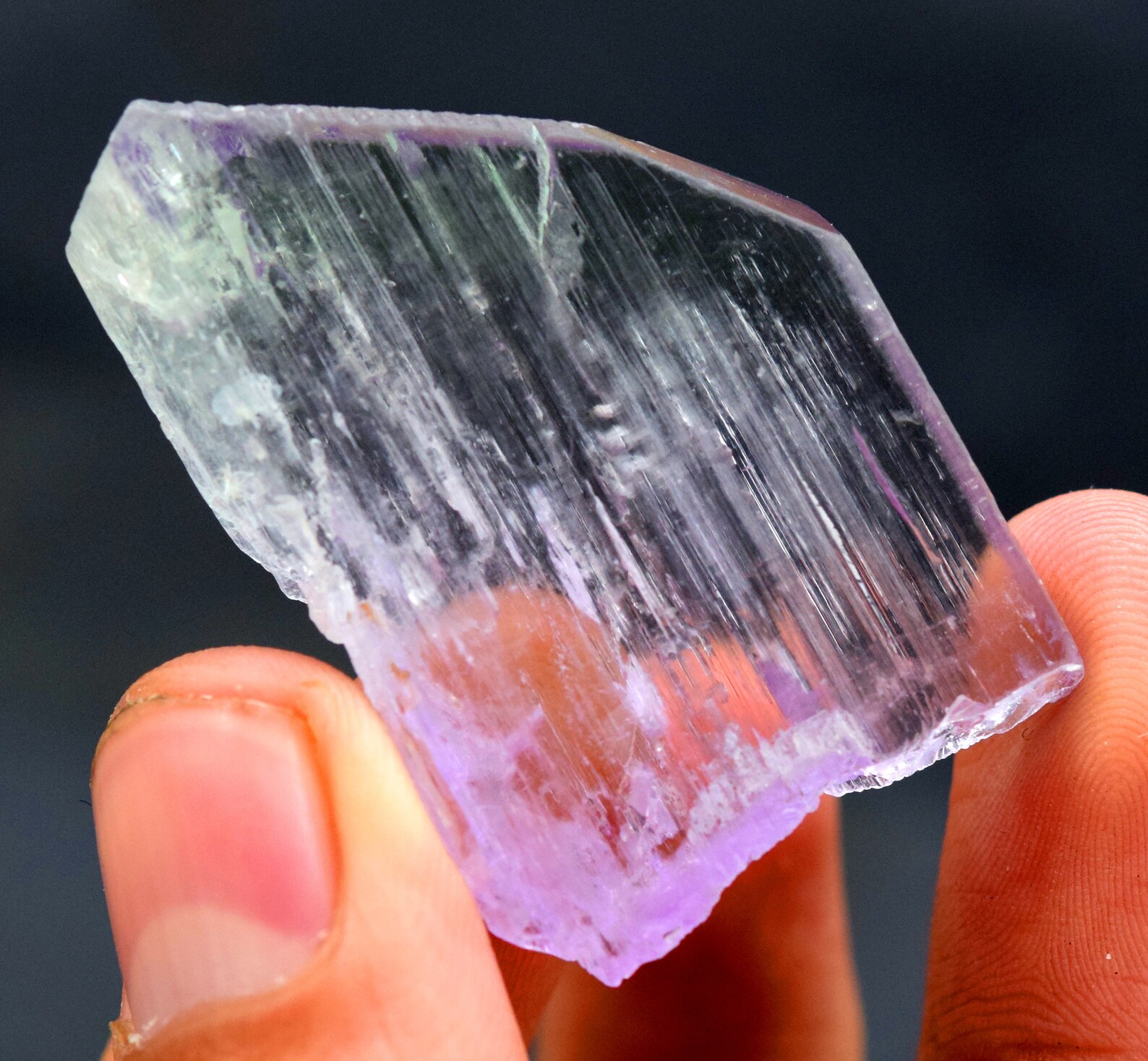 Bi-color Kunzite Crystal: Natural Terminated Gemstone From Afghanistan ...