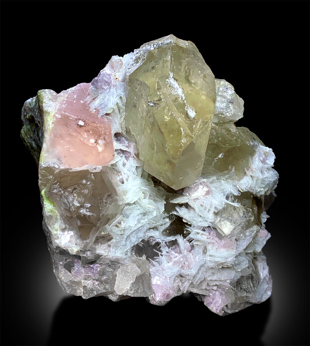 Pink Color Morganite Crystal With Quartz and Albite, Morganite Specimen ...