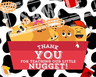 PRINTABLE Chicken Nugget Gift Card Holder, Teacher Thank You, Teacher ...