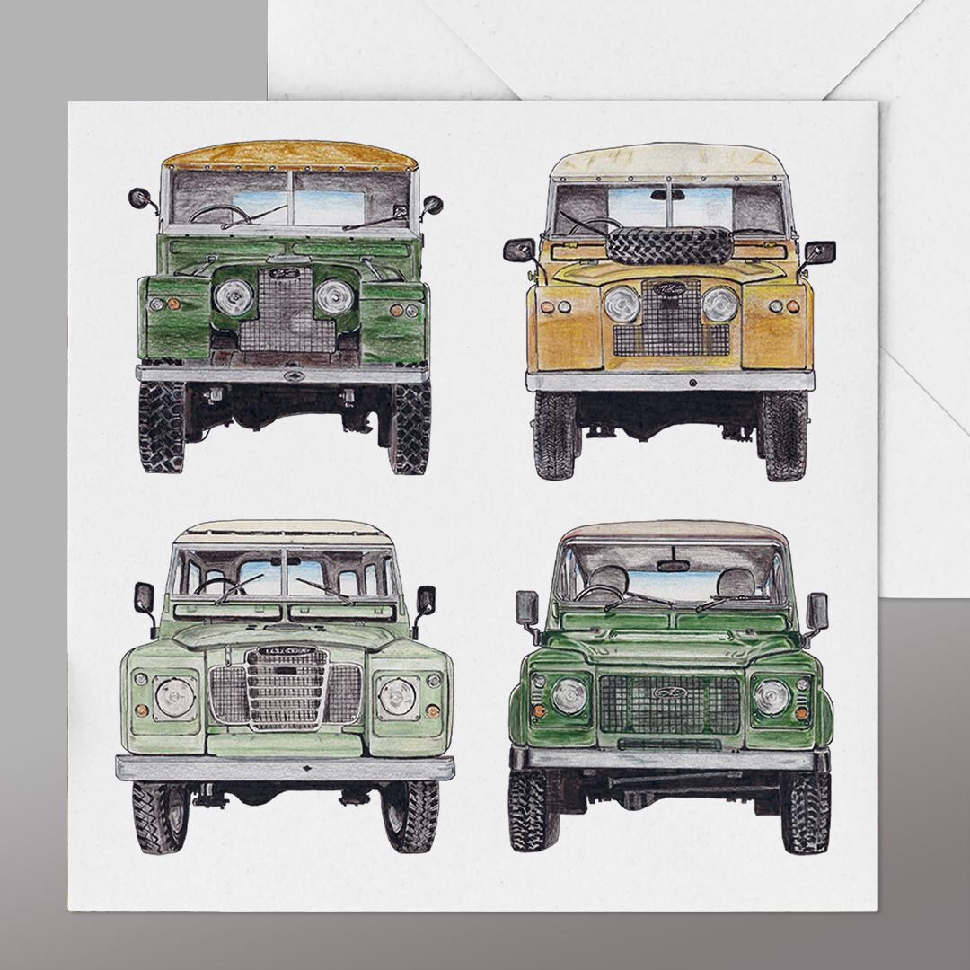 Land Rover Birthday Card. Classic Land Rover Birthday Card. Classic ...