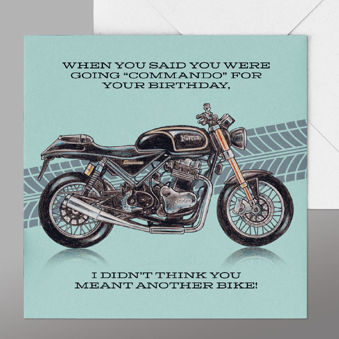Funny Motorbike Birthday Card,painted by Biker for Bikers,funny Biker ...