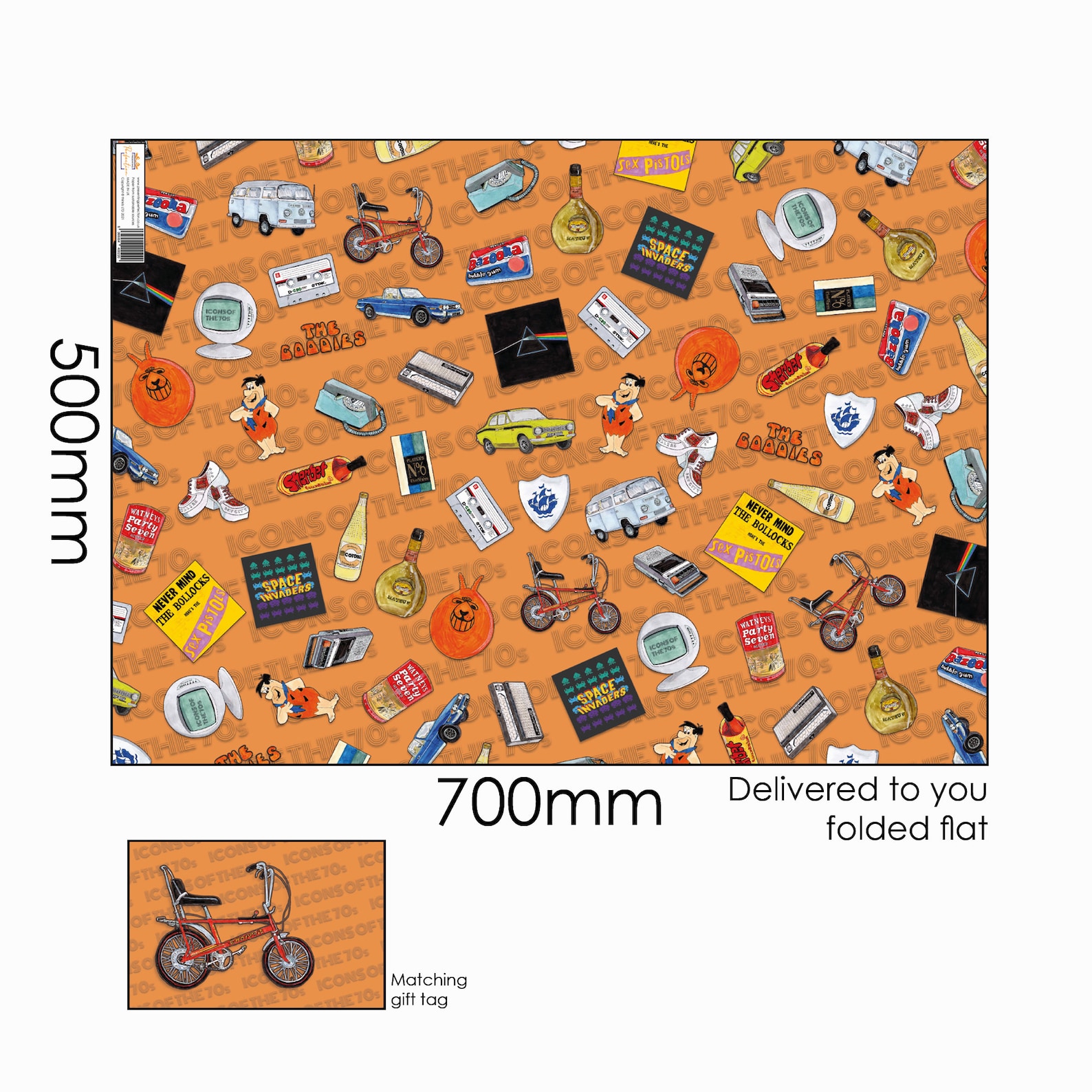 1970's Retro Gift Wrap.wrapping Paper for Men,women Wrap, 50th ...