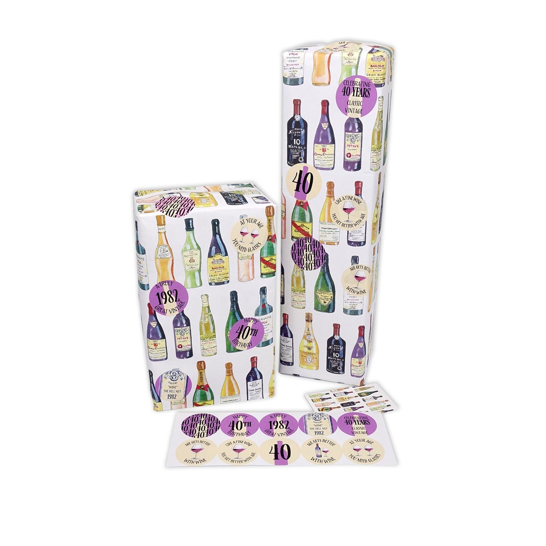 Customised Birthday Wine Wrapping Paper.'famous' Wines Paper/10 ...