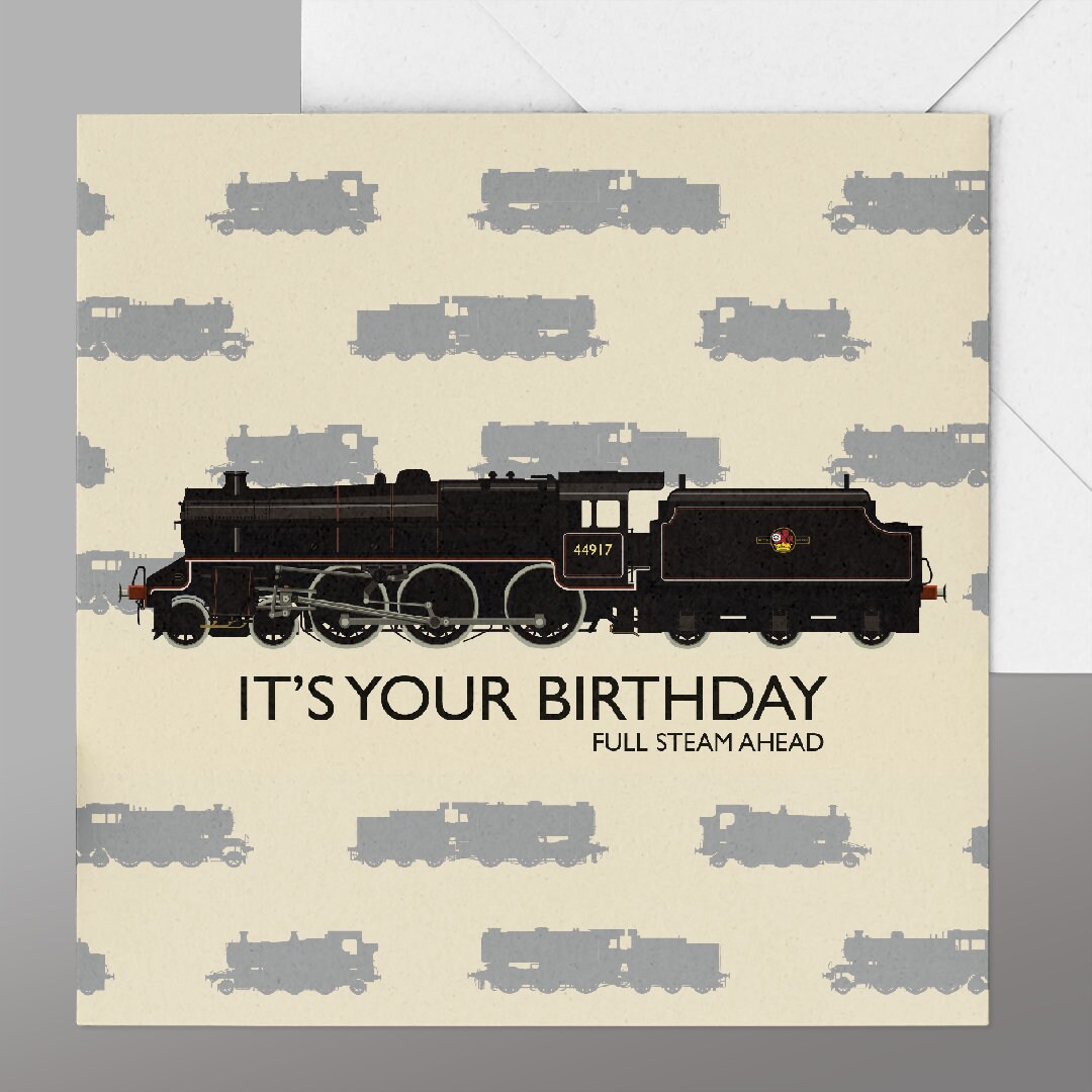Steam Train Birthday Card. Classic Locomotive 'it's Your Birthday, Full ...