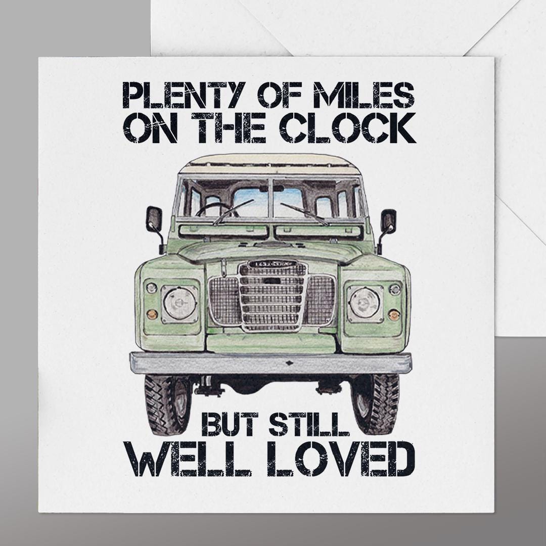 Classic Land Rover Series 3 Card. Land Rover Birthday Card.funny Land ...