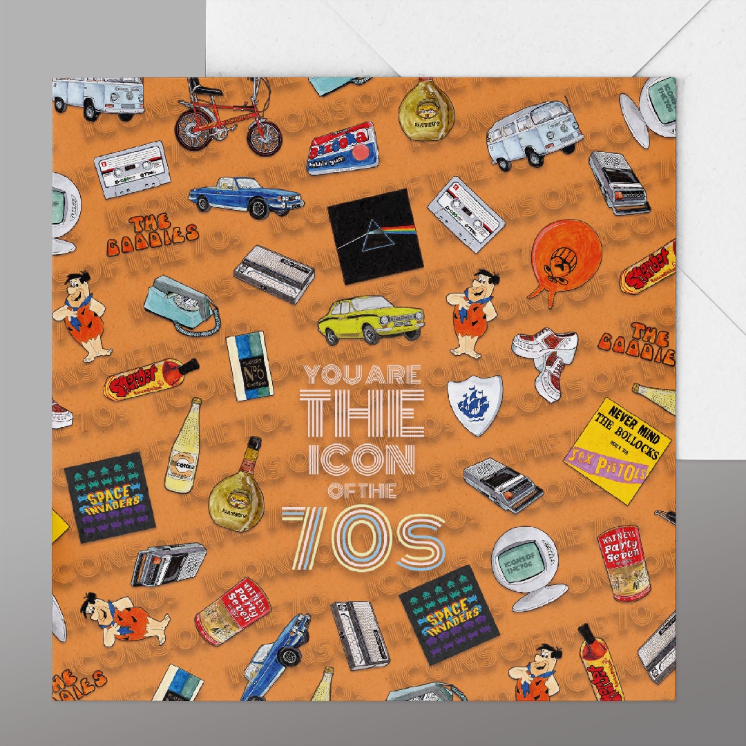 1970's You Are THE Icon of the 70's Retro Card. Birthday or Fathers Day ...